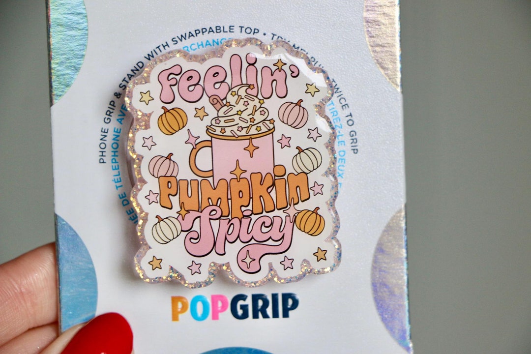 Pumpkin Spicy Fall and Halloween Sparkly Acrylic Resin Kindle Grip ...