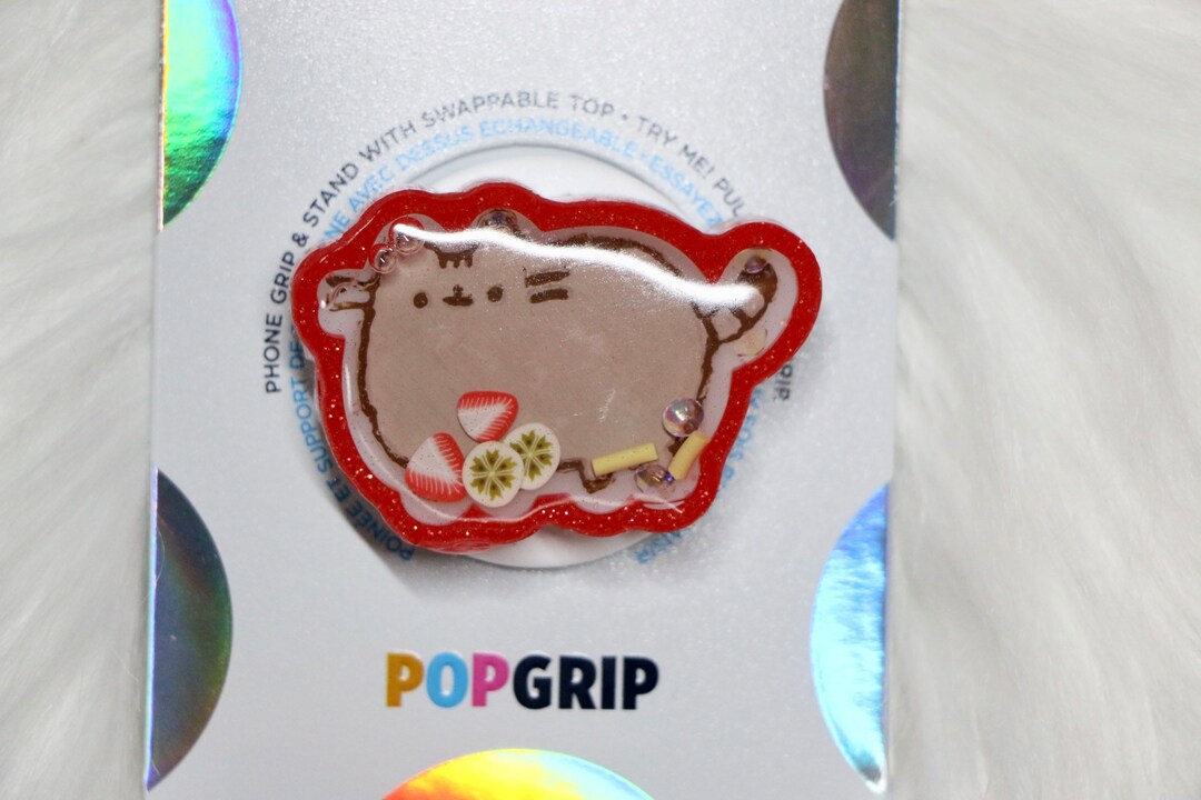 Strawberry Banana Lazy Cat Popsocket™ Shaker Cat Popsocket - Etsy