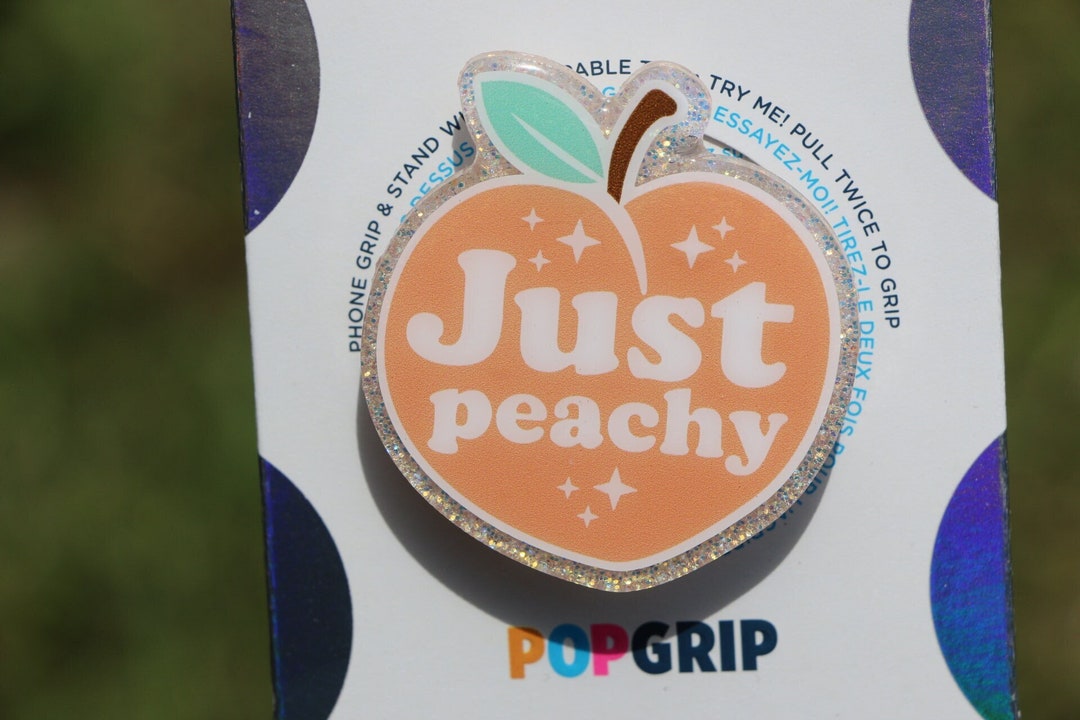 Just Peachy Glitter Resin Acrylic Kindle Grip | Cute Peach Kindle Grip ...
