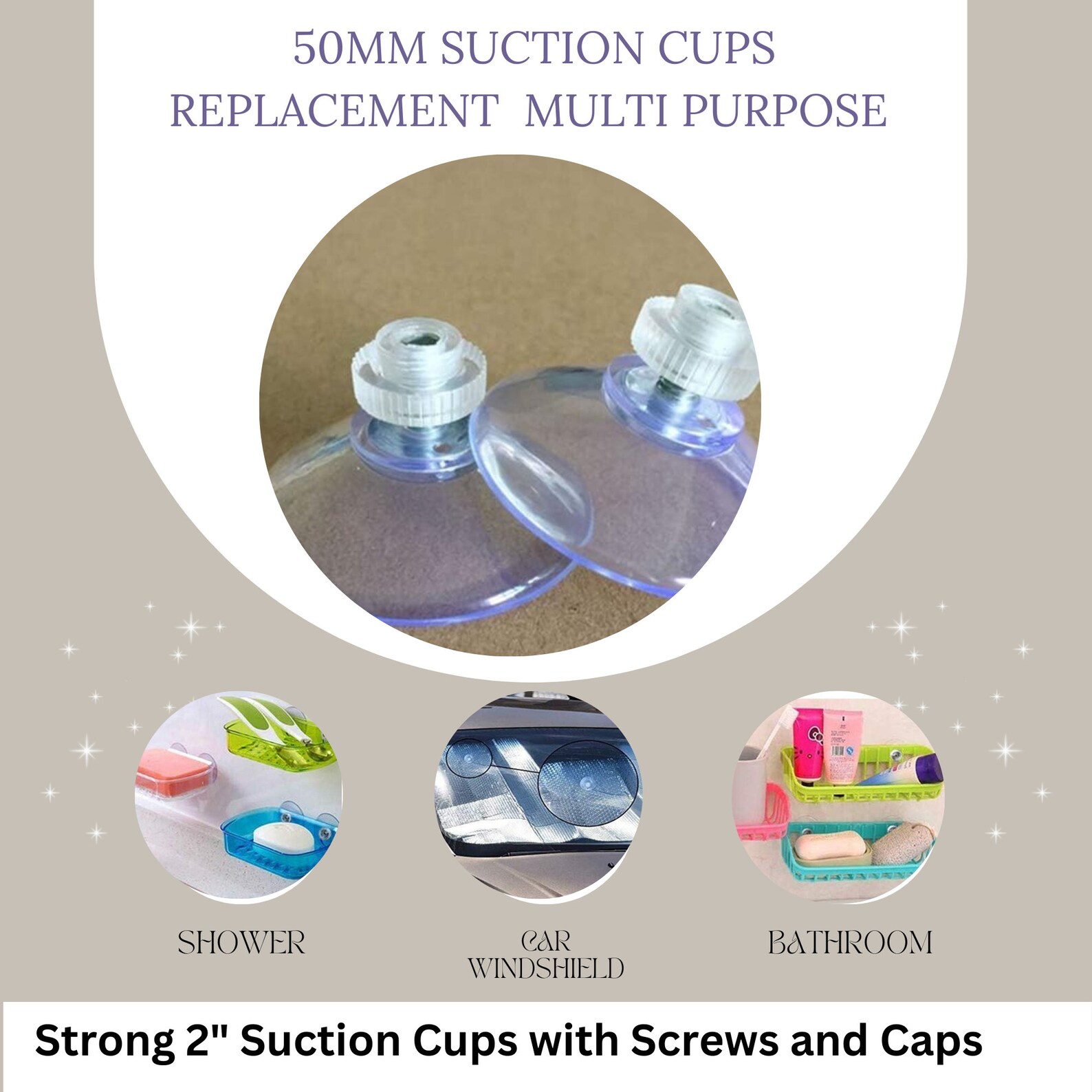 2pc Suction Cup 50 Mm Suction Pad for Hanging Bathroom Clear PVC Sucker ...