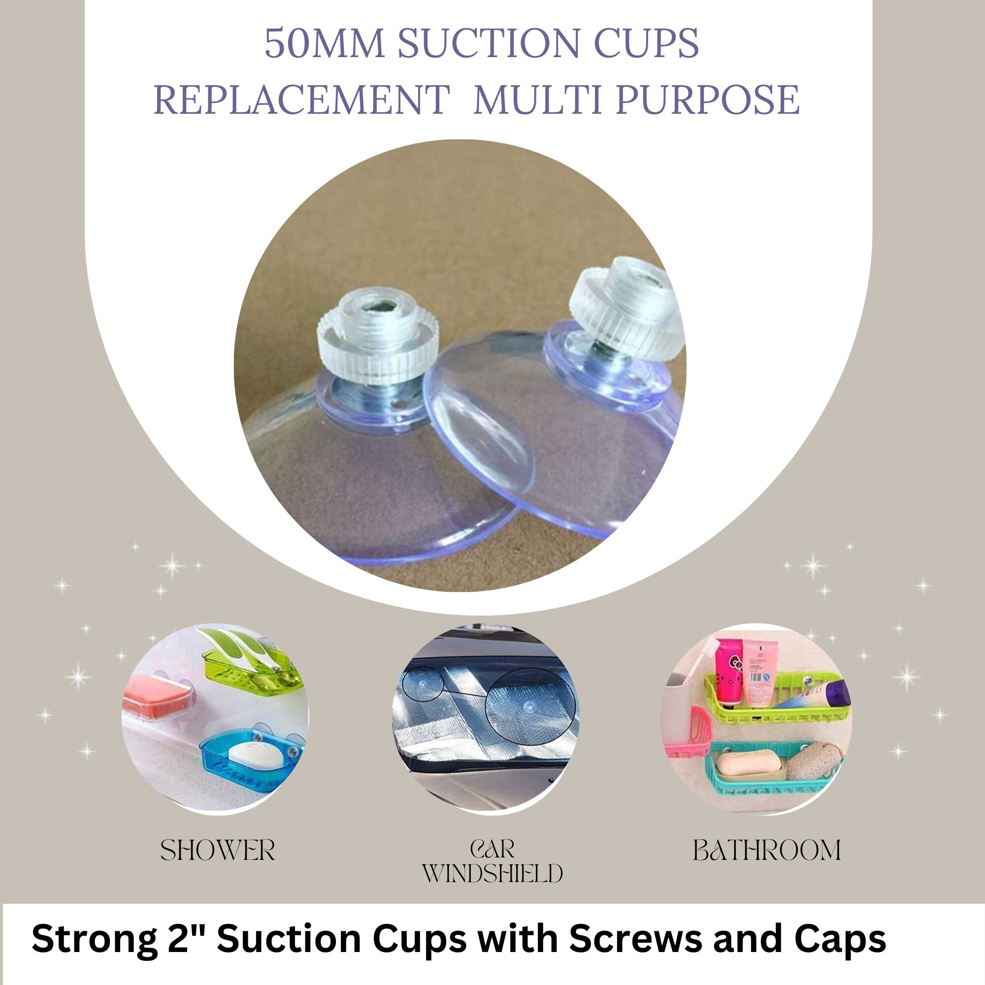 2pc Suction Cup 50 Mm Suction Pad for Hanging Bathroom Clear PVC Sucker ...
