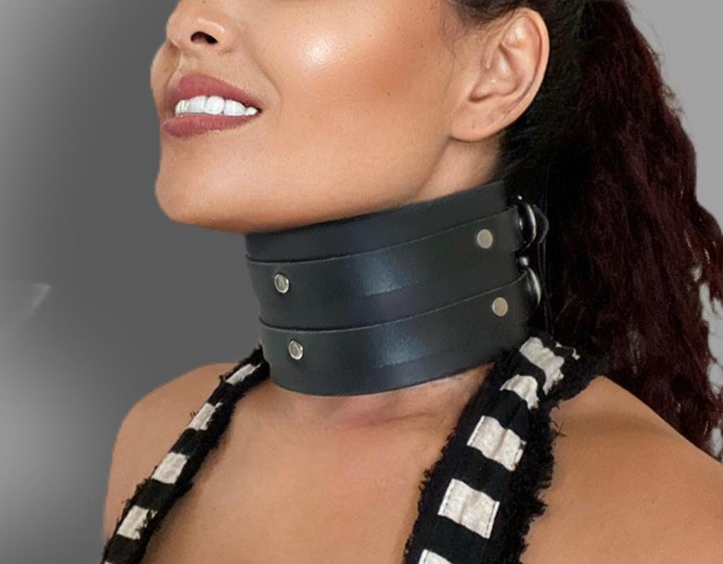 Leather Collar 3 Strict Latigo Leather Posture Etsy