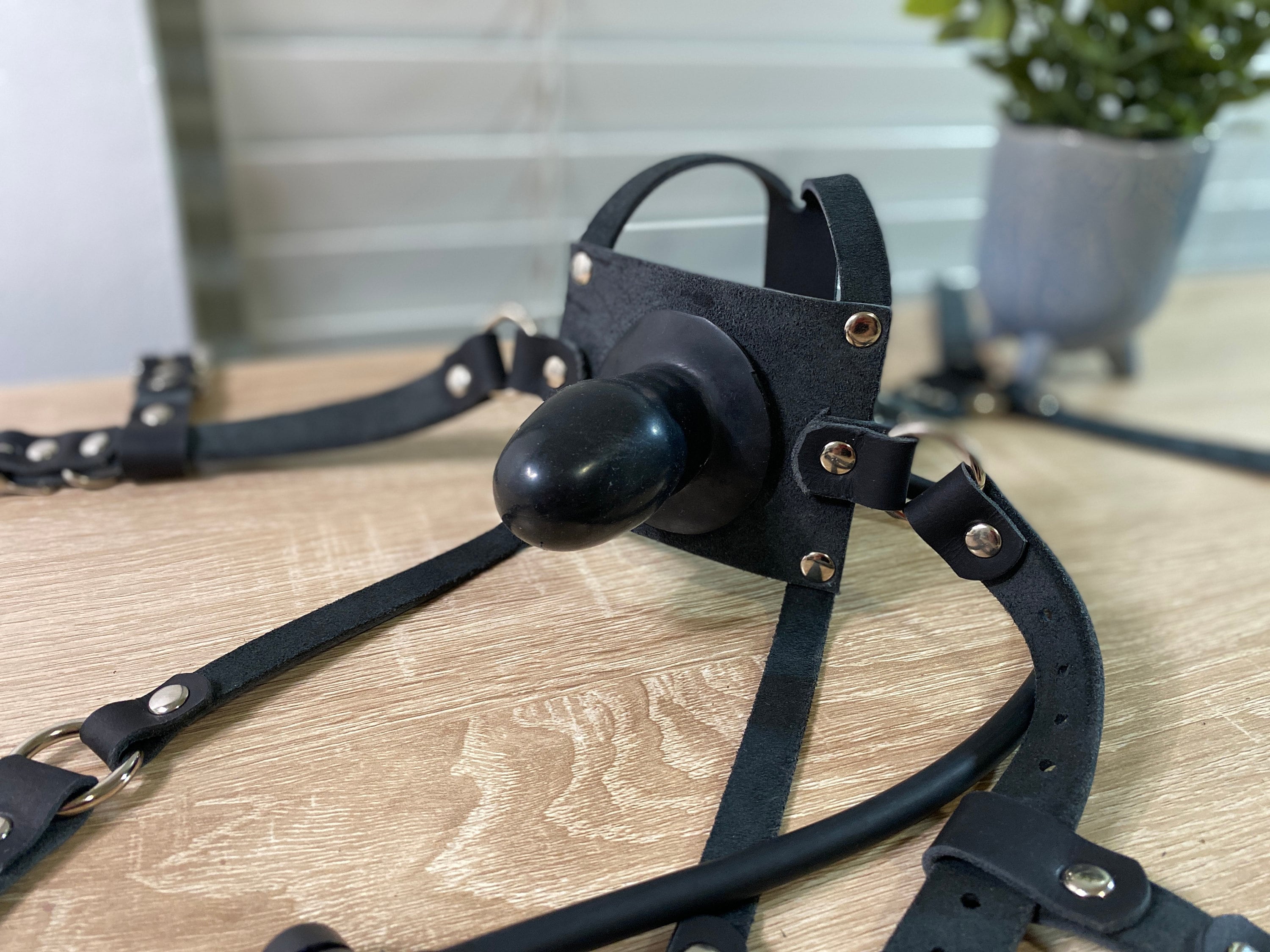 Panel Gag Harness inflatable Leather Mature Latex Pump - Etsy Denmark