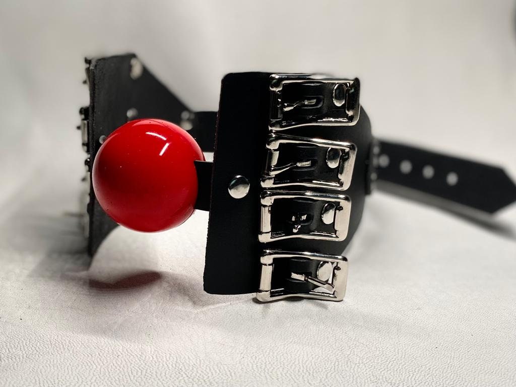 Panel Gag With Buckles Soft Leather black Silicone Ball - Etsy Hong Kong