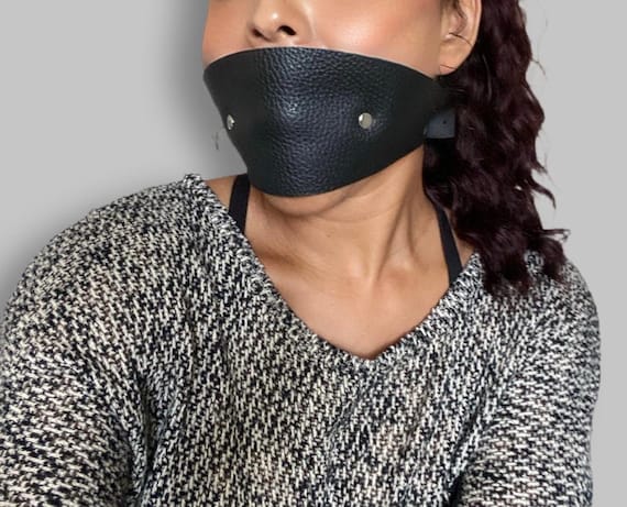 Leather Panel Gag Soft Leather Black Silicone Ball Etsy Canada