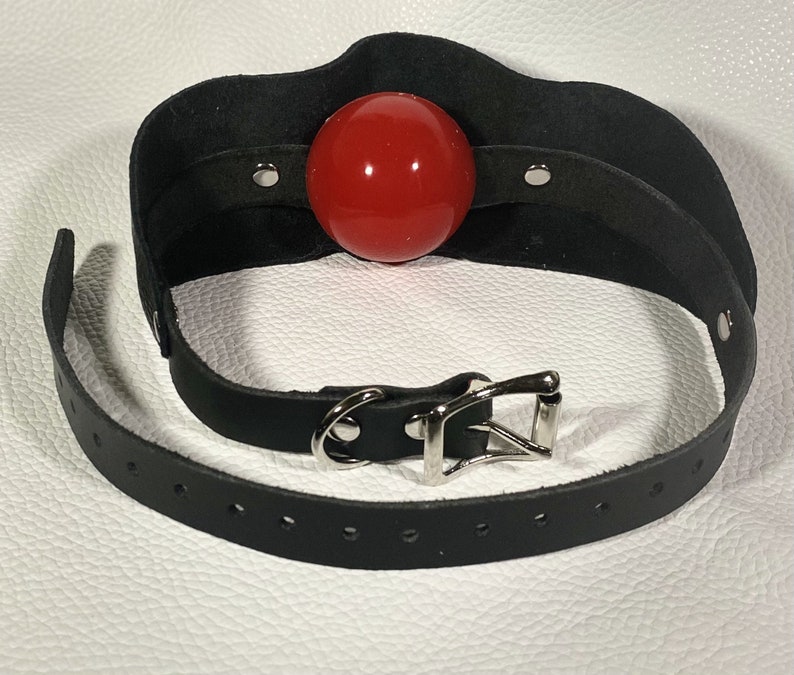 Leather Panel Gag Soft Leather black Silicone Ball - Etsy