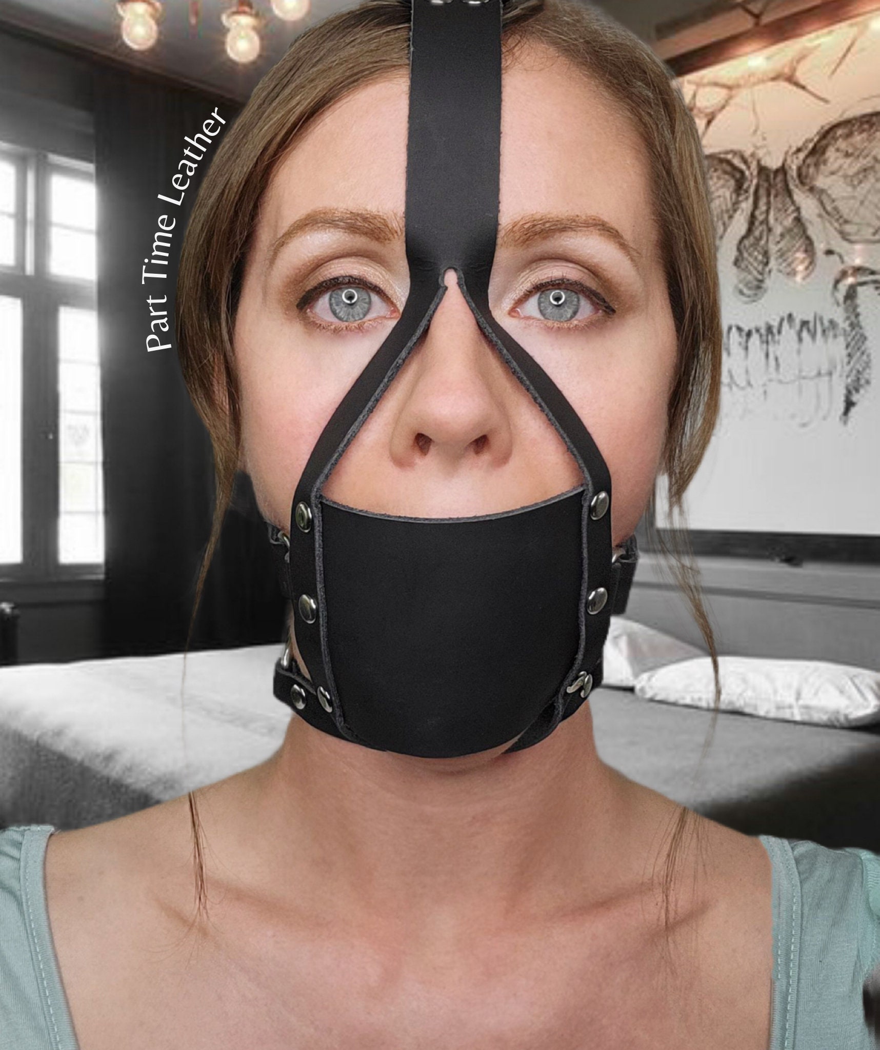 Panel Gag Harness Leather Silicone Ball Mature - Etsy UK