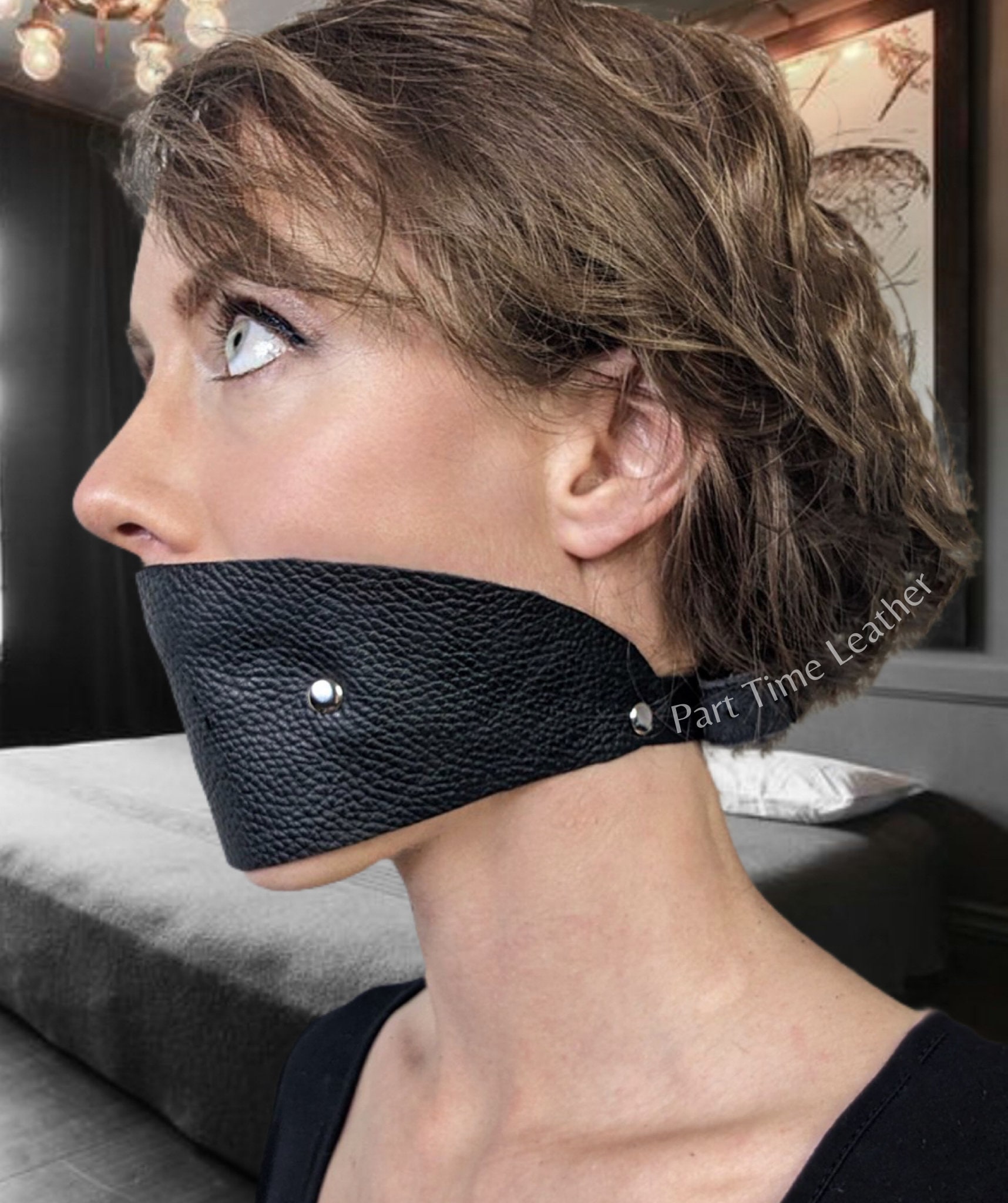 Leather Panel Gag Soft Leather black Silicone Ball - Etsy