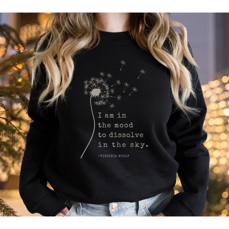 Virginia Woolf Poem Quote Book Sweatshirt, Poet Shirt, Light Academia ...