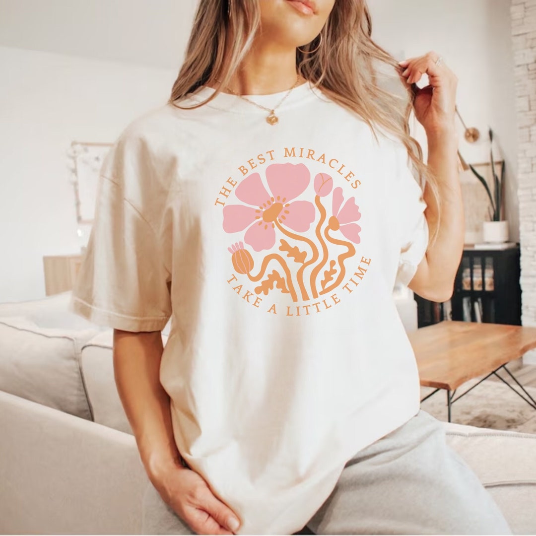 IVF Shirt Wild Flowers Miracle Positive Vibes Comfort Colors Fertility ...