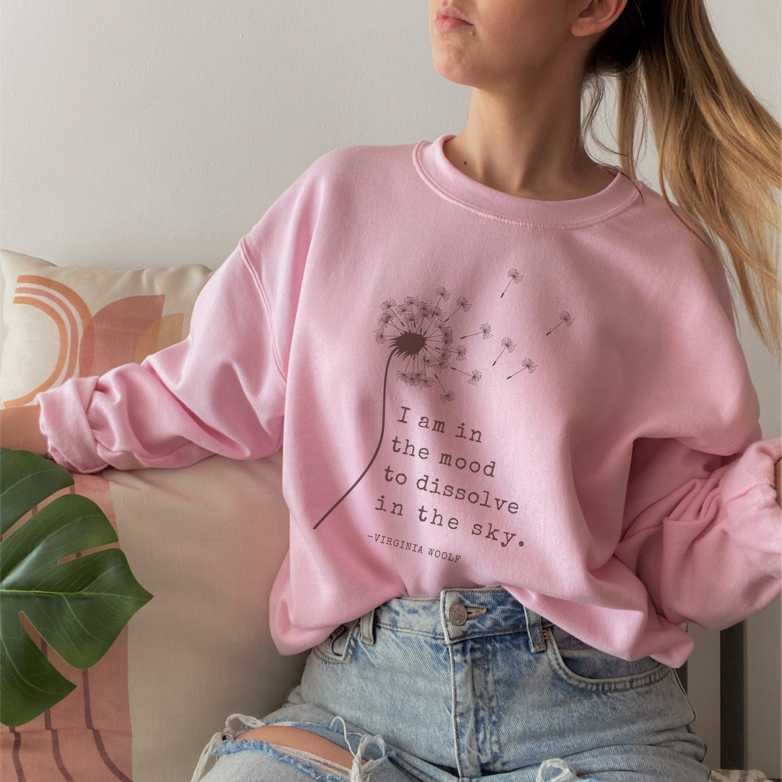 Virginia Woolf Poem Quote Book Sweatshirt, Poet Shirt, Light Academia ...