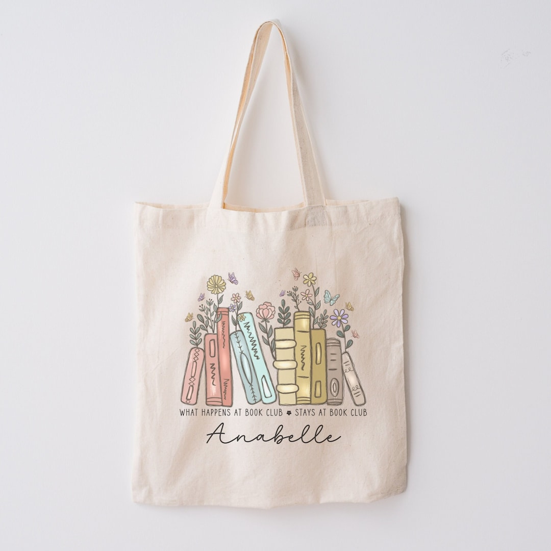 Book Club Tote Bag Bookish Tote What Happens at Book Club Stays at Book ...