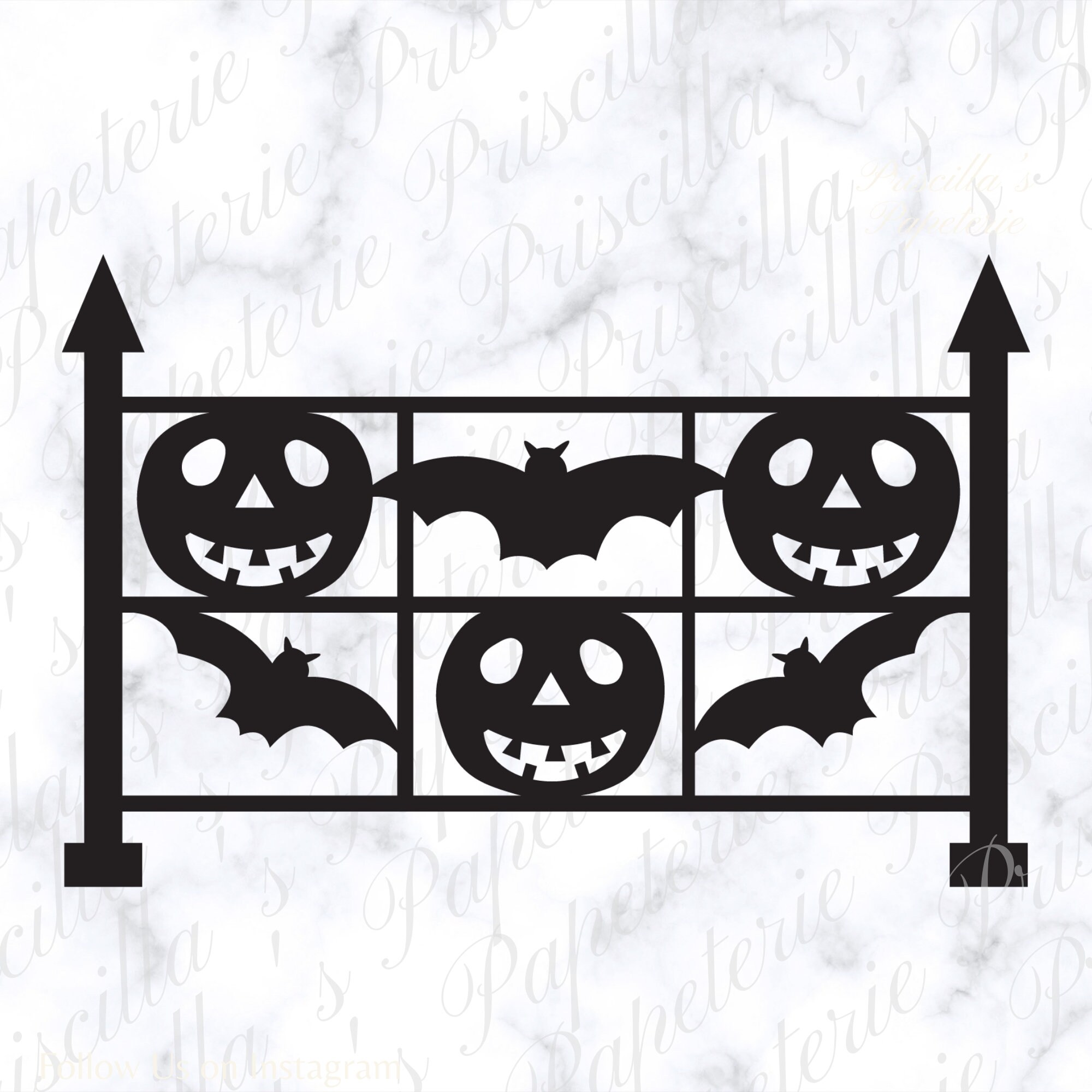 Scary Fence SVG - Halloween Fence SVG - Halloween Fence Post - Pumpkin ...