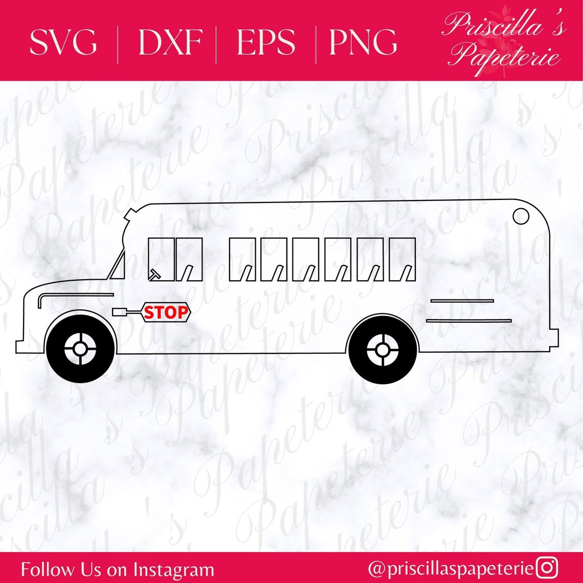 School Bus SVG - School Bus DXF - School Bus EPS - School Bus Digital ...