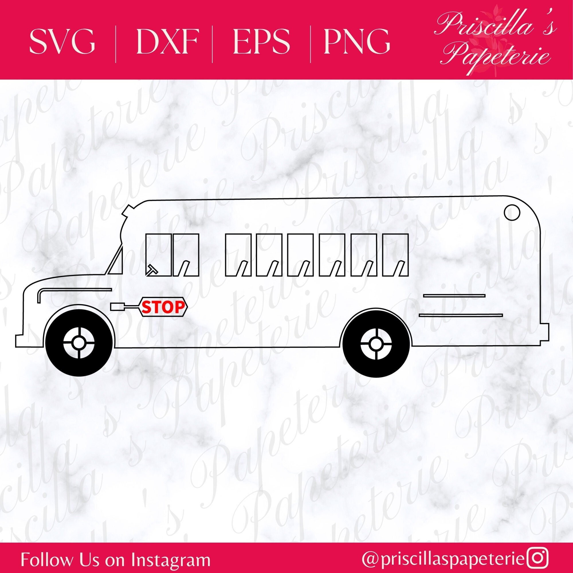 School Bus SVG - School Bus DXF - School Bus EPS - School Bus Digital ...