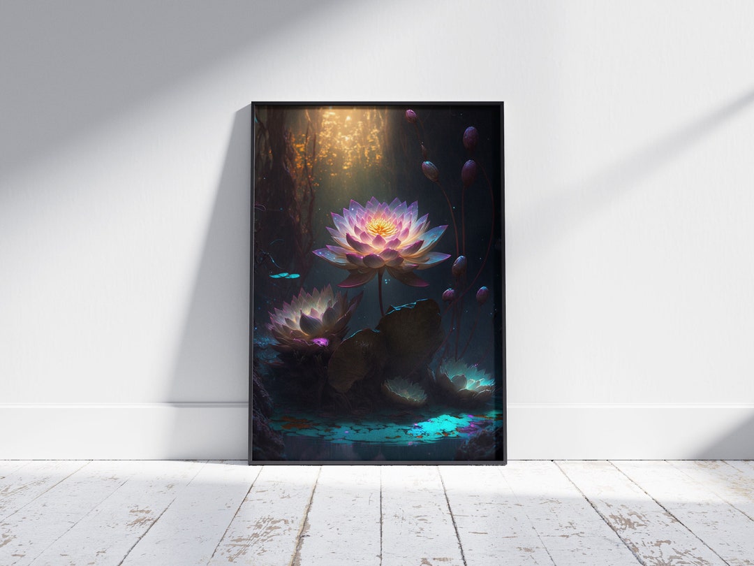 Lotus Flowers, Digital Art Print, Wall Art, Digital Download, Home ...