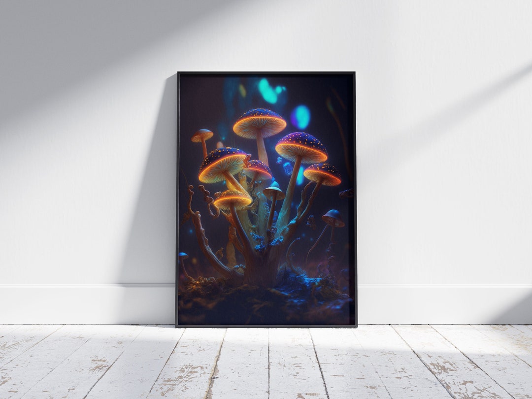Psychedelic Mushrooms, Digital Art Print, Wall Art, Digital Download ...