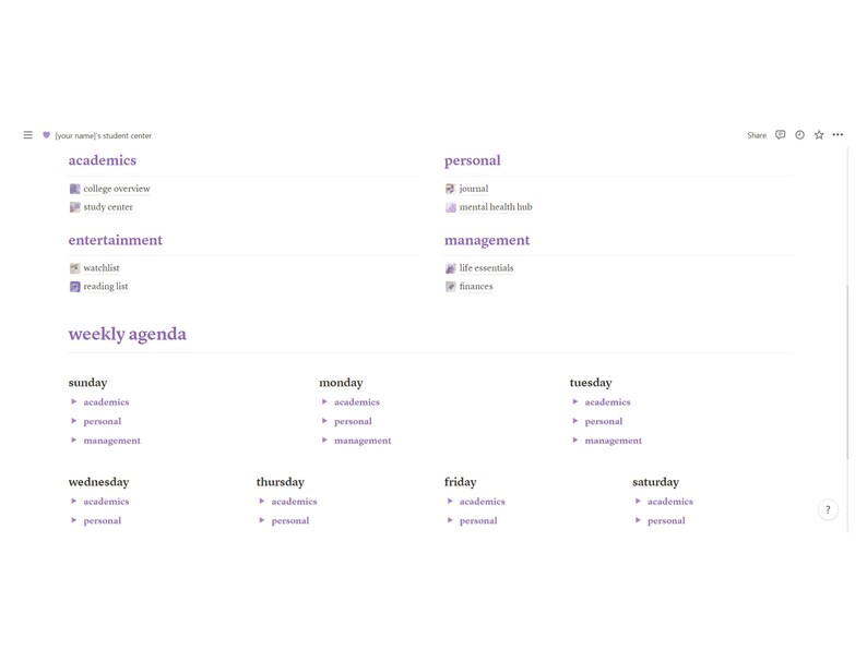 Notion Student Center Template | Notion Desktop | Notion All in One ...