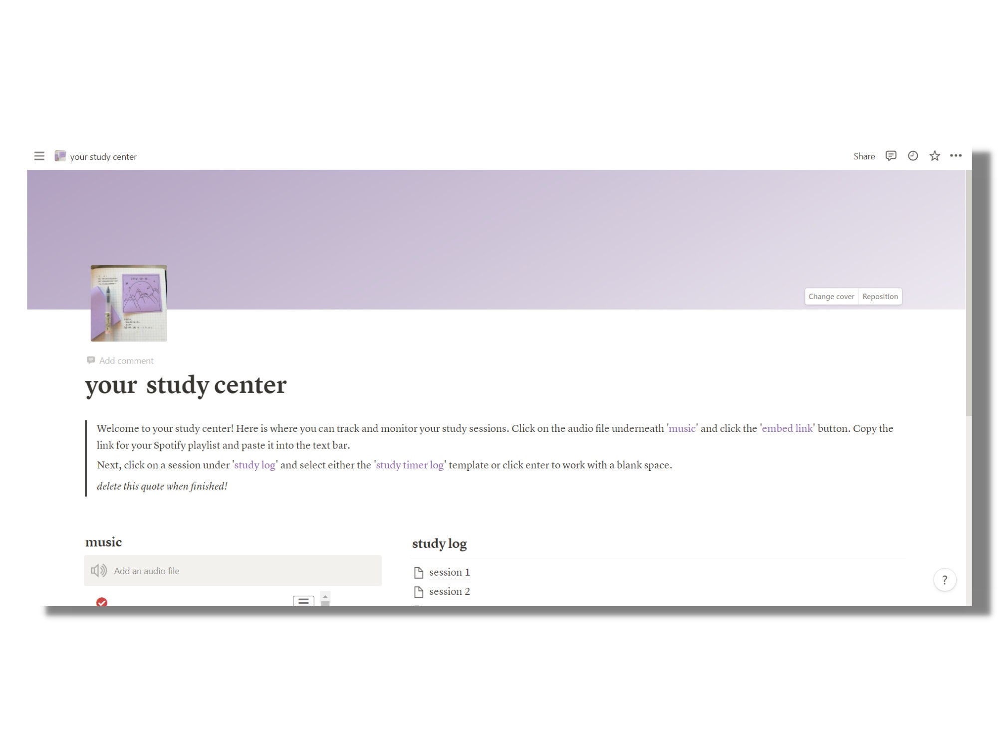 Study Session Tracker Notion Template Notion Template - Etsy