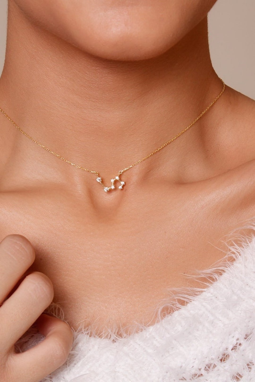 Sternzeichen Kette, wassermann kette, minimalistische kette sternzeichen wassermann, widder ...