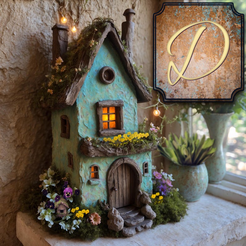 Fairy Cottage Whimsical Fairy Lamp Night Light Woodland Fantasy Cottage ...