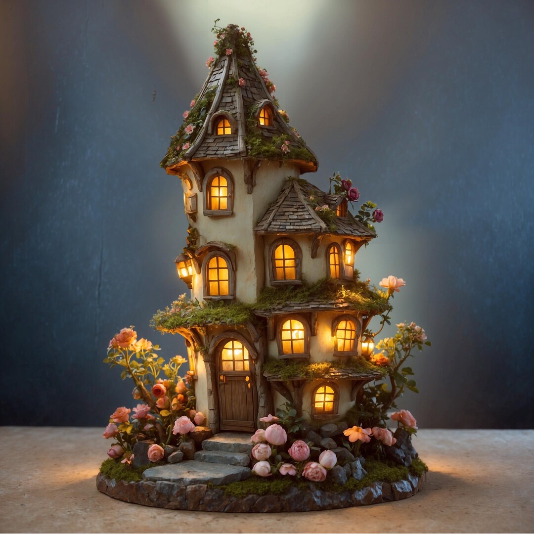 Enchanted Fairy House Night Light Magical Garden Cottage Decor ...