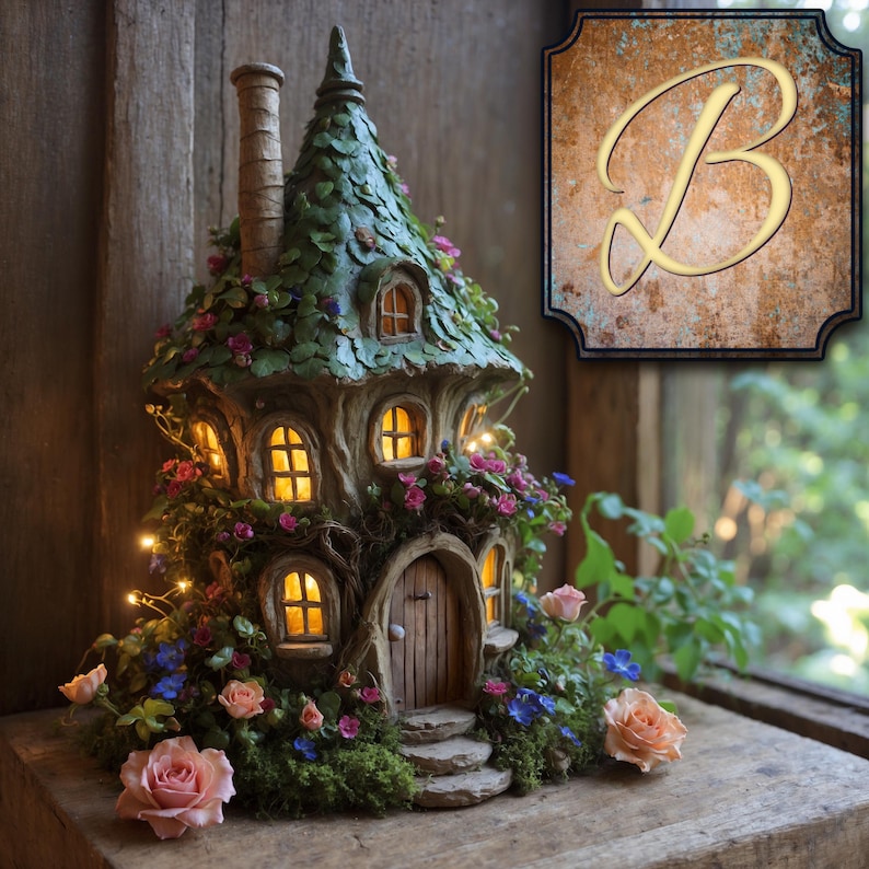 Fairy Cottage Whimsical Fairy Lamp Night Light Woodland Fantasy Cottage ...