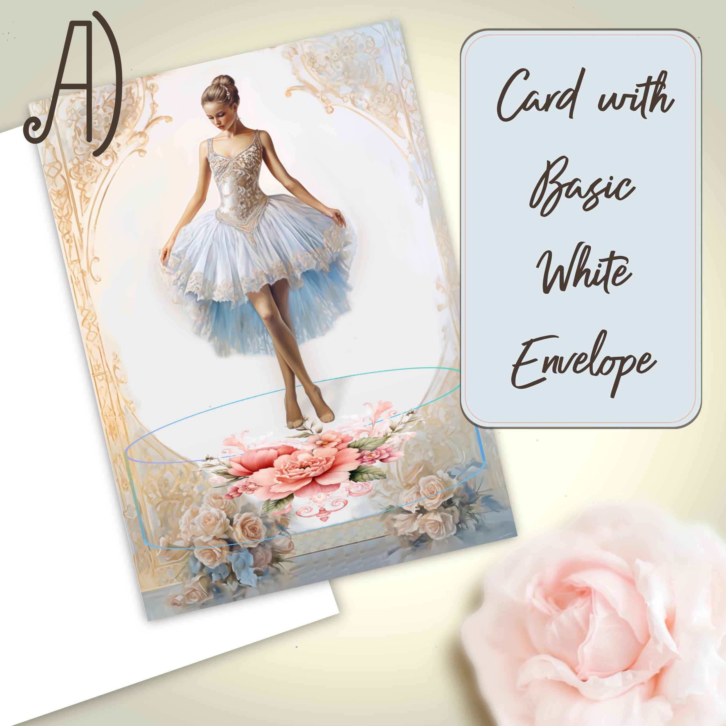 Handmade Card With Envelope Ballerina Themed Card for a Gift for Dance ...