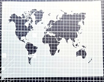 World Map Stencil - Etsy UK