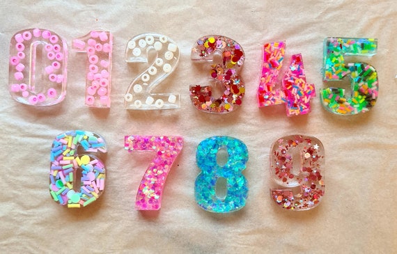 Epoxy Resin Based Toppers for Cakes Letters and Numbers Sold | Etsy UK