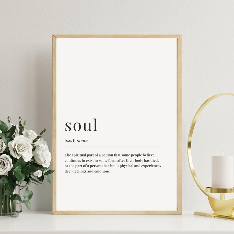 Soul Definition Print: Spiritual Wall Art, Trendy Home Decor (digital ...