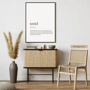 Soul Definition Print: Spiritual Wall Art, Trendy Home Decor (digital ...