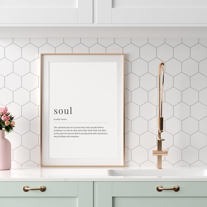 Soul Definition Print: Spiritual Wall Art, Trendy Home Decor (digital ...