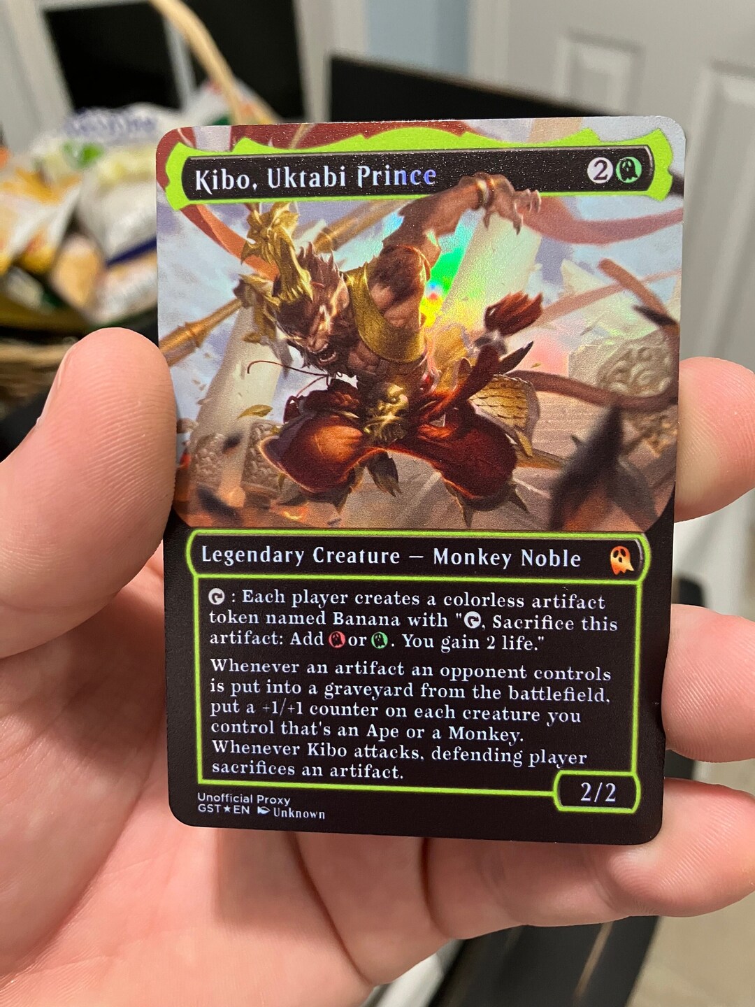 Kibo, Uktabi Prince Foil Neon Borderless Metal Proxy for Commander - Etsy
