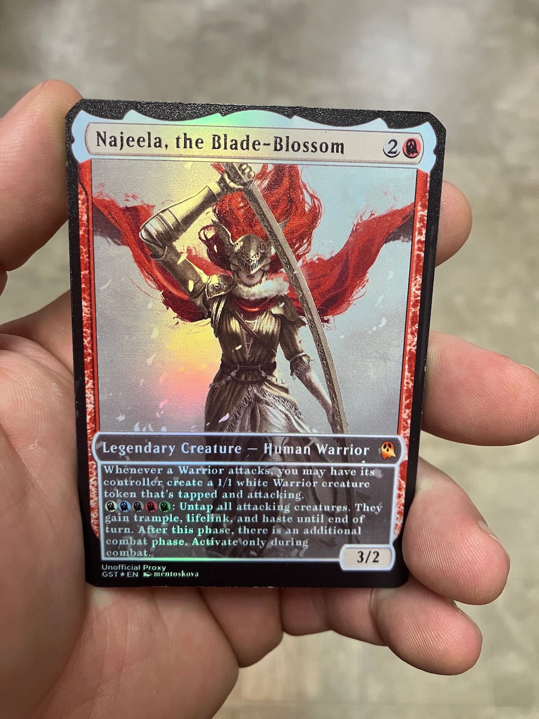 Najeela, the Blade-blossom Holographic Metal Proxy for Commander - Etsy