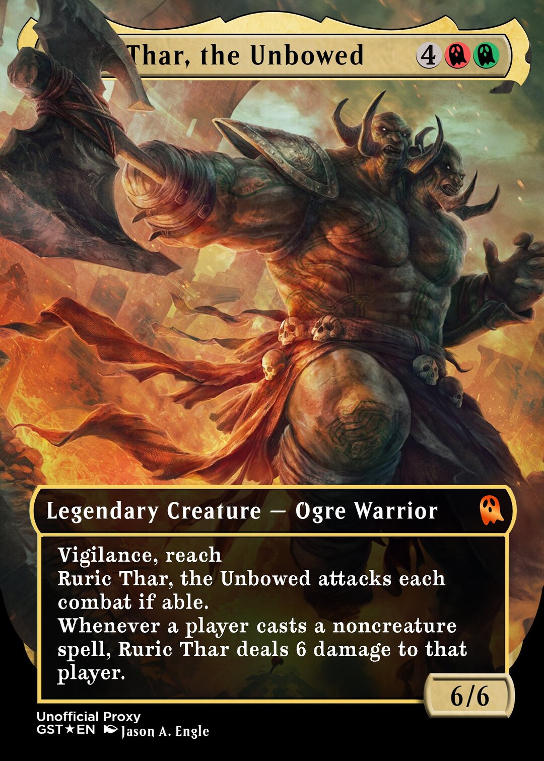 Ruric Thar, the Unbowed Foil Borderless Metal Proxy for Commander - Etsy