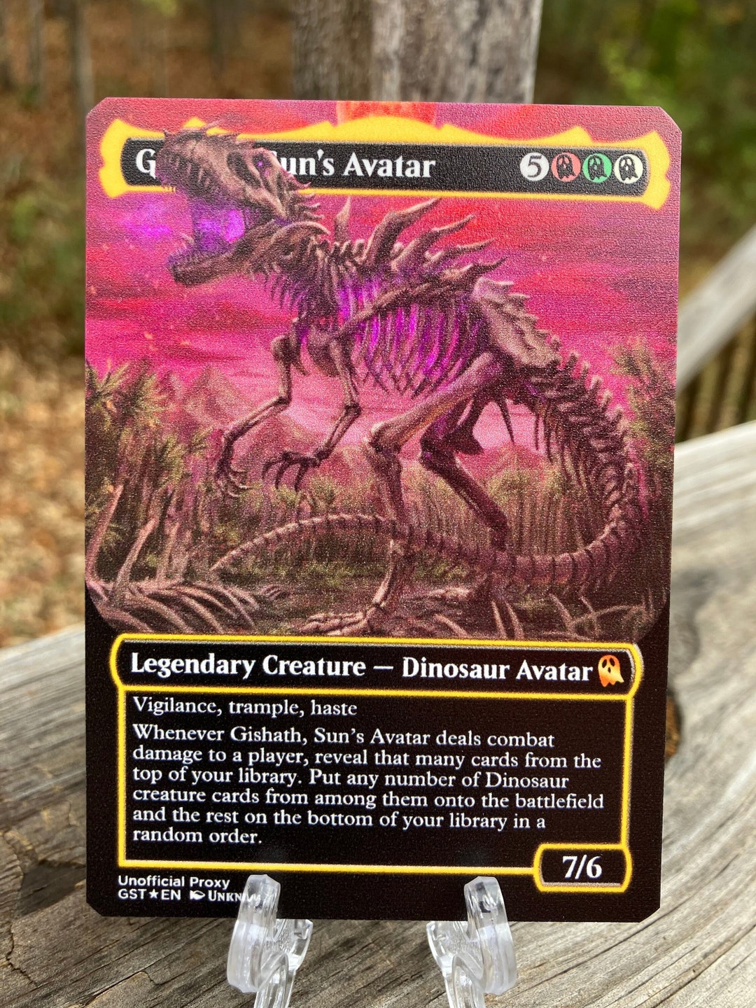 Gishath, Sun's Avatar Borderless Neon Metal Proxy for Commander - Etsy