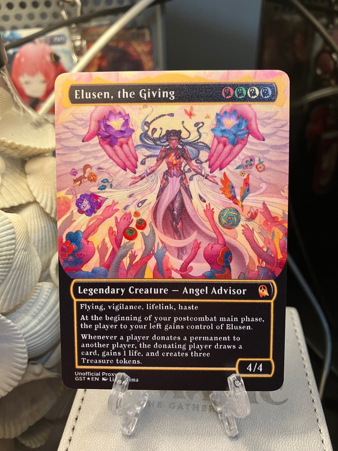 Elusen, the Giving Borderless Neon Metal Proxy for Commander - Etsy