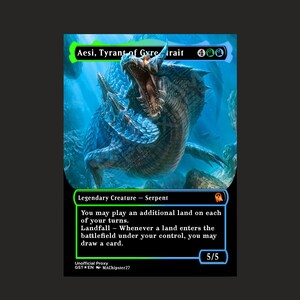 Aesi, Tyrant of Gyre Strait Borderless Neon Metal Proxy for Commander ...