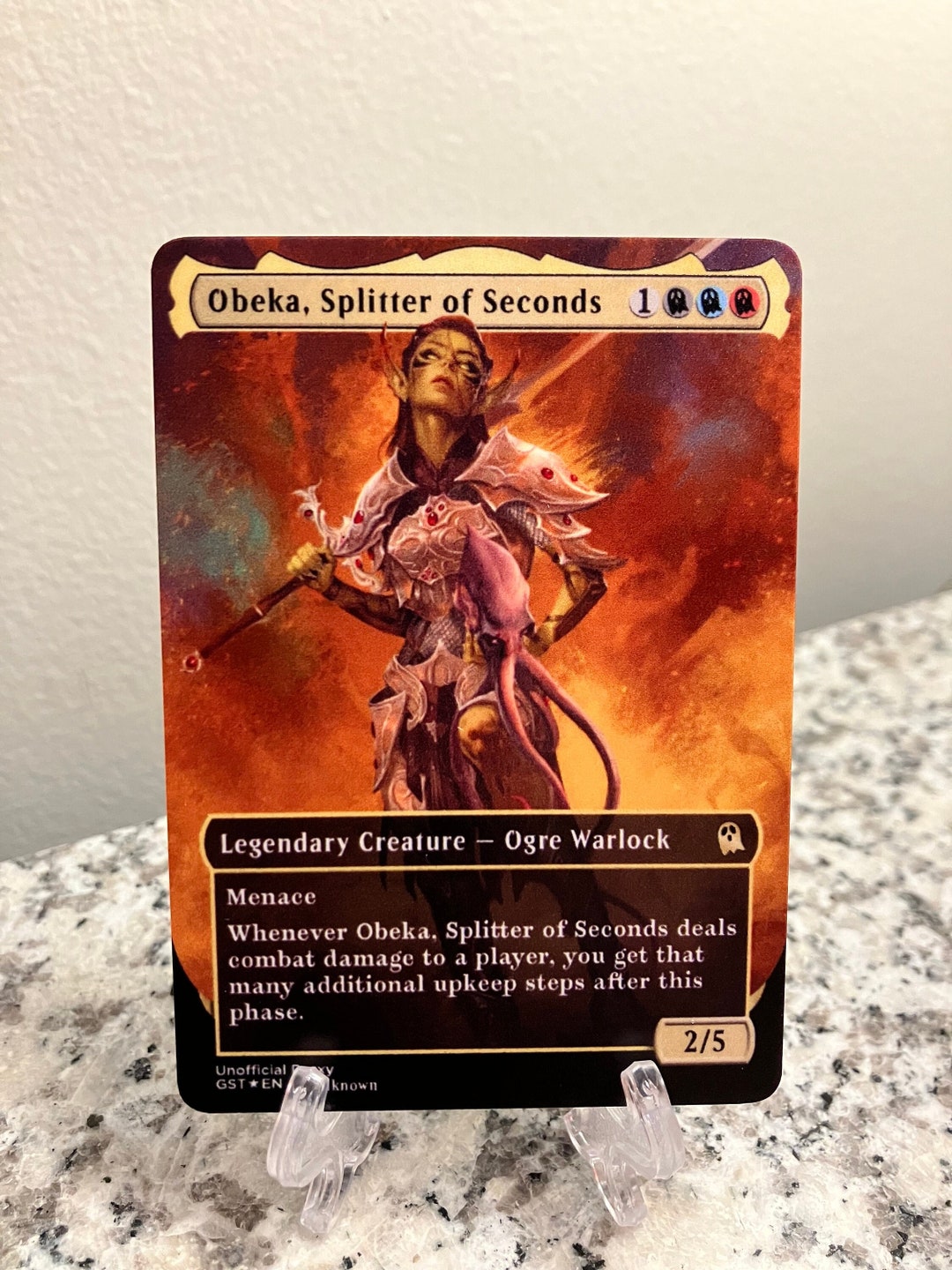 Obeka, Splitter of Seconds Full Borderless Metal Proxy for Commander - Etsy