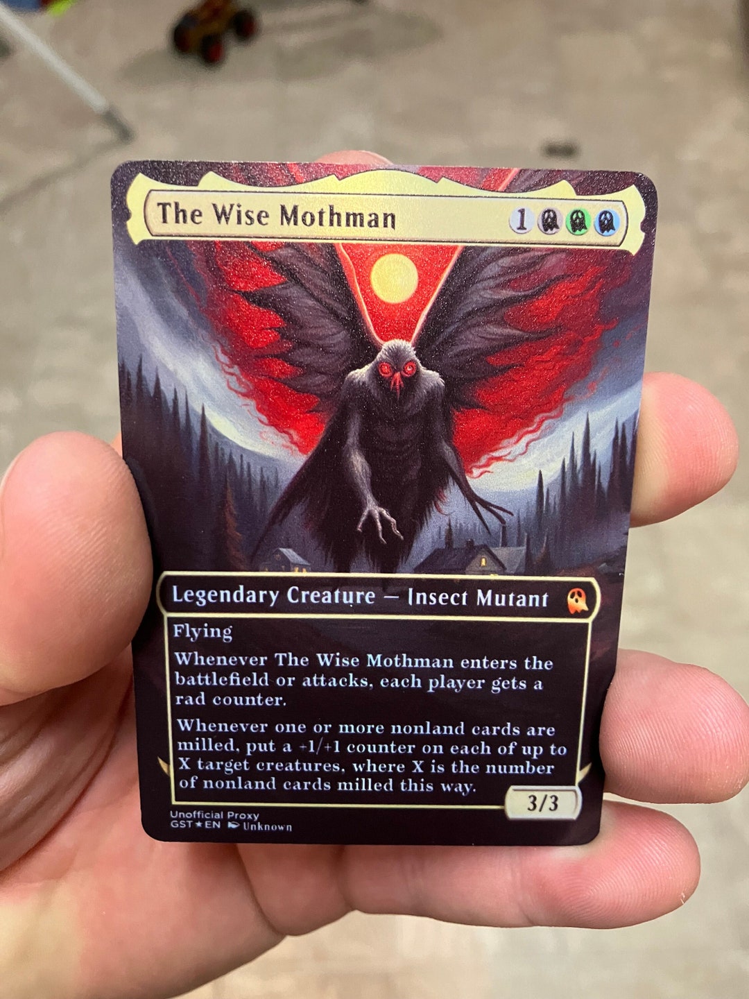 The Wise Mothman Foil Full Borderless Metal Proxy for Commander - Etsy