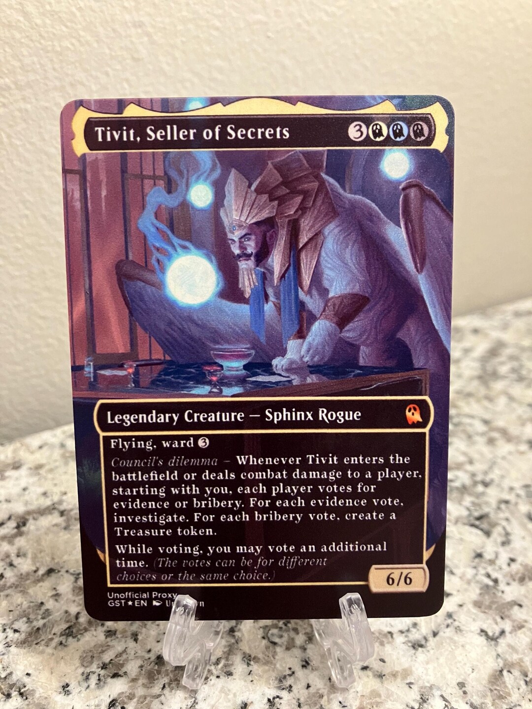 Tivit, Seller of Secrets Full Borderless Metal Proxy for Commander - Etsy