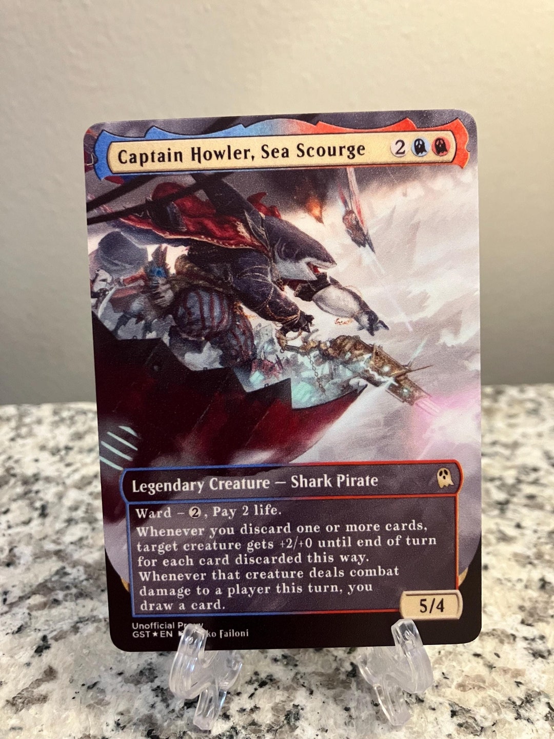 Captain Howler, Sea Scourge Full Borderless Metal Proxy for Commander ...