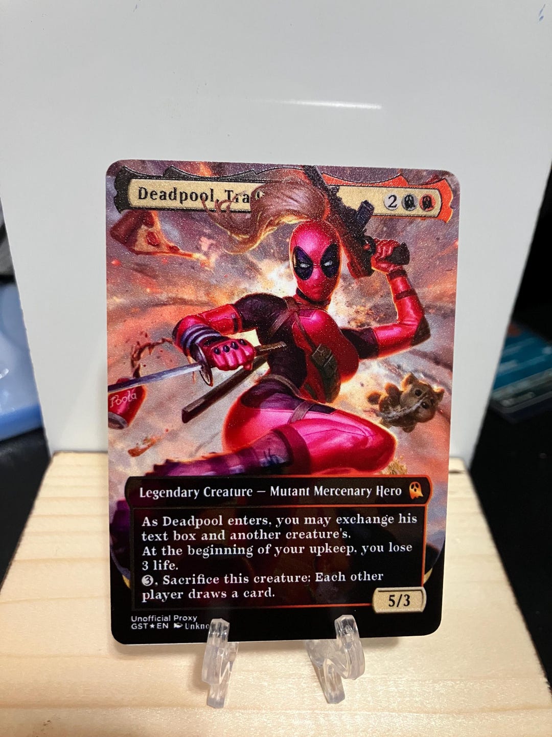 Deadpool, Trading Card Full Borderless Metal Proxy for Commander - Etsy