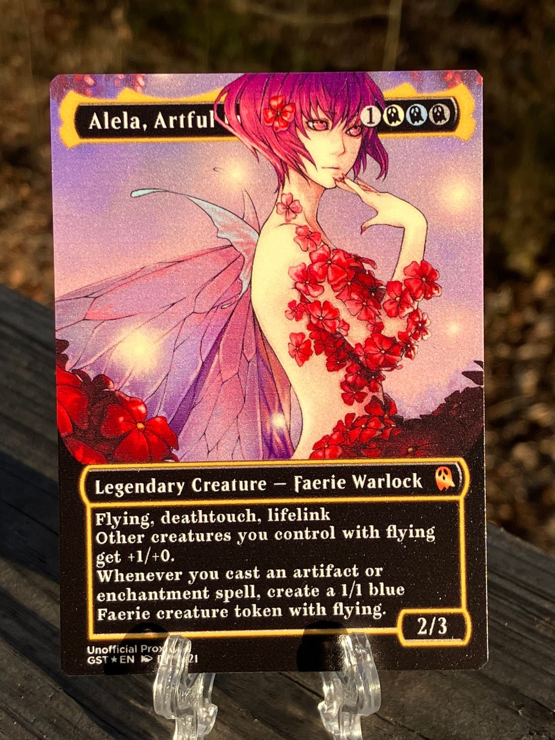 Alela, Artful Provocateur Borderless Neon Metal Proxy for Commander - Etsy