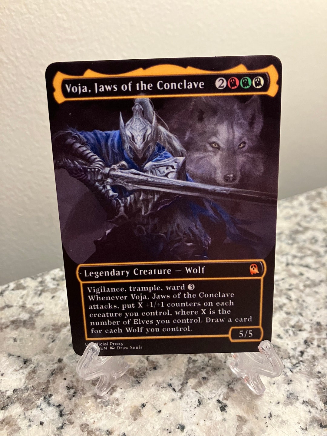 Voja, Jaws of the Conclave Borderless Neon Metal Proxy for Commander - Etsy
