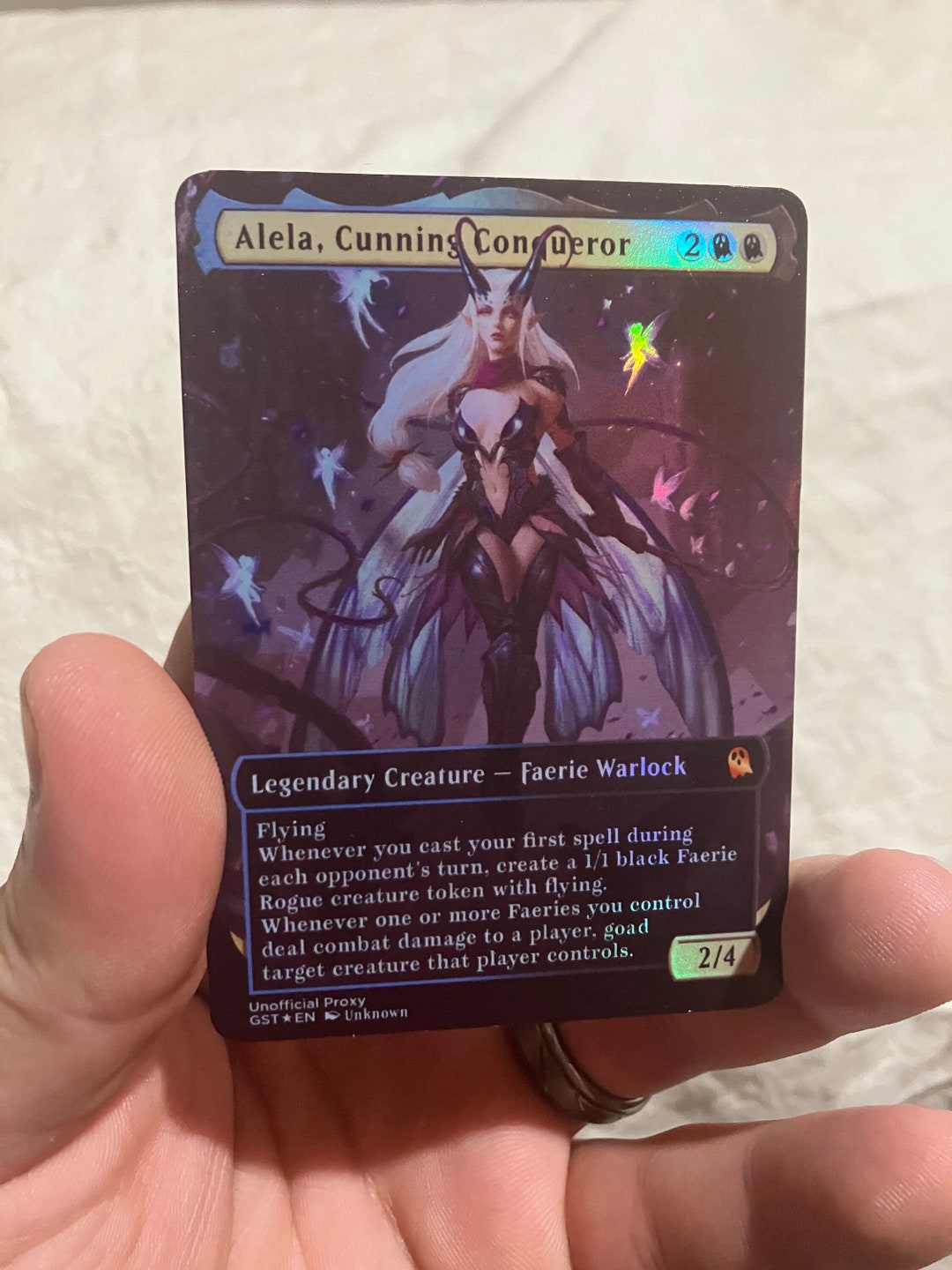 Alela, Cunning Conqueror Foil Full Borderless Metal Proxy for Commander ...