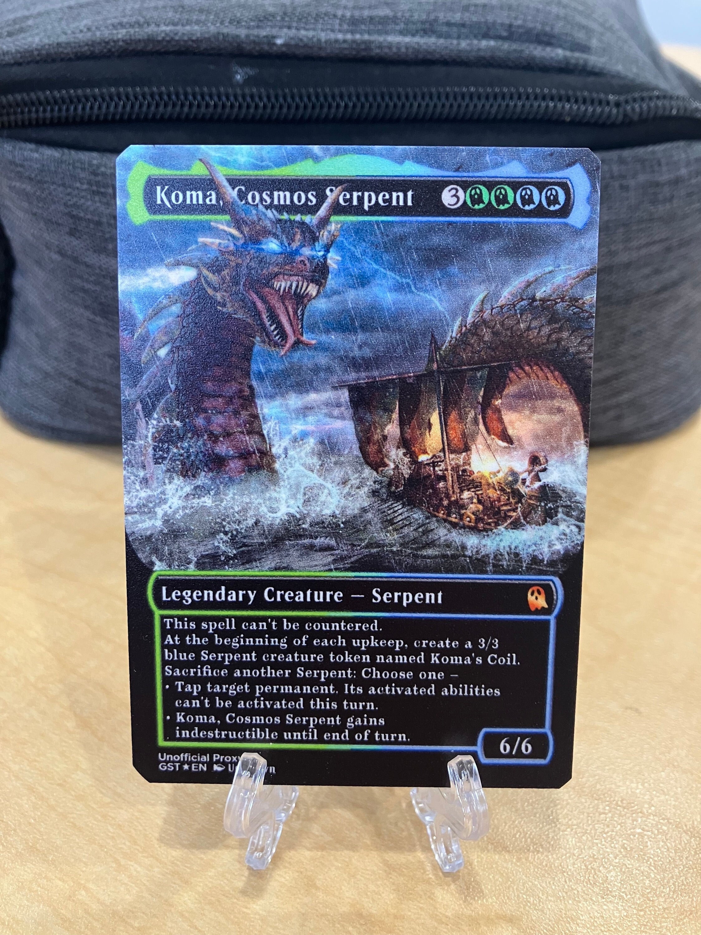 Koma Cosmos Serpent Borderless Neon Metal Proxy for Commander - Etsy