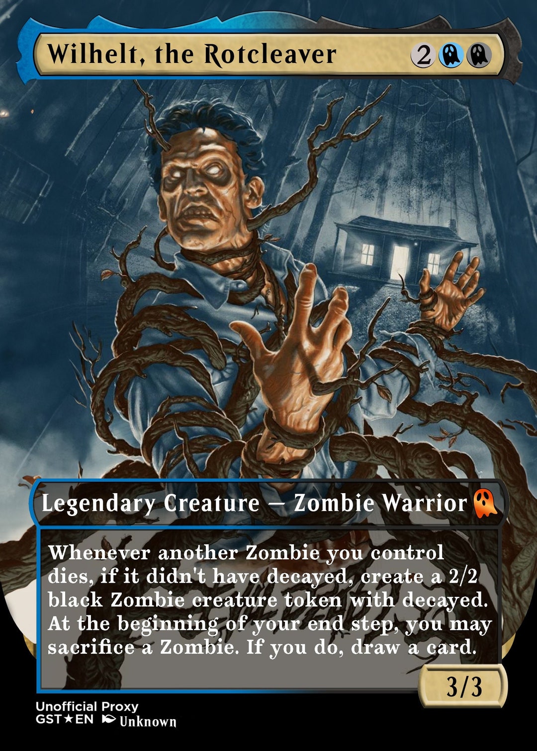 Wilhelt, the Rotcleaver Foil Full Borderless Metal Proxy for Commander ...