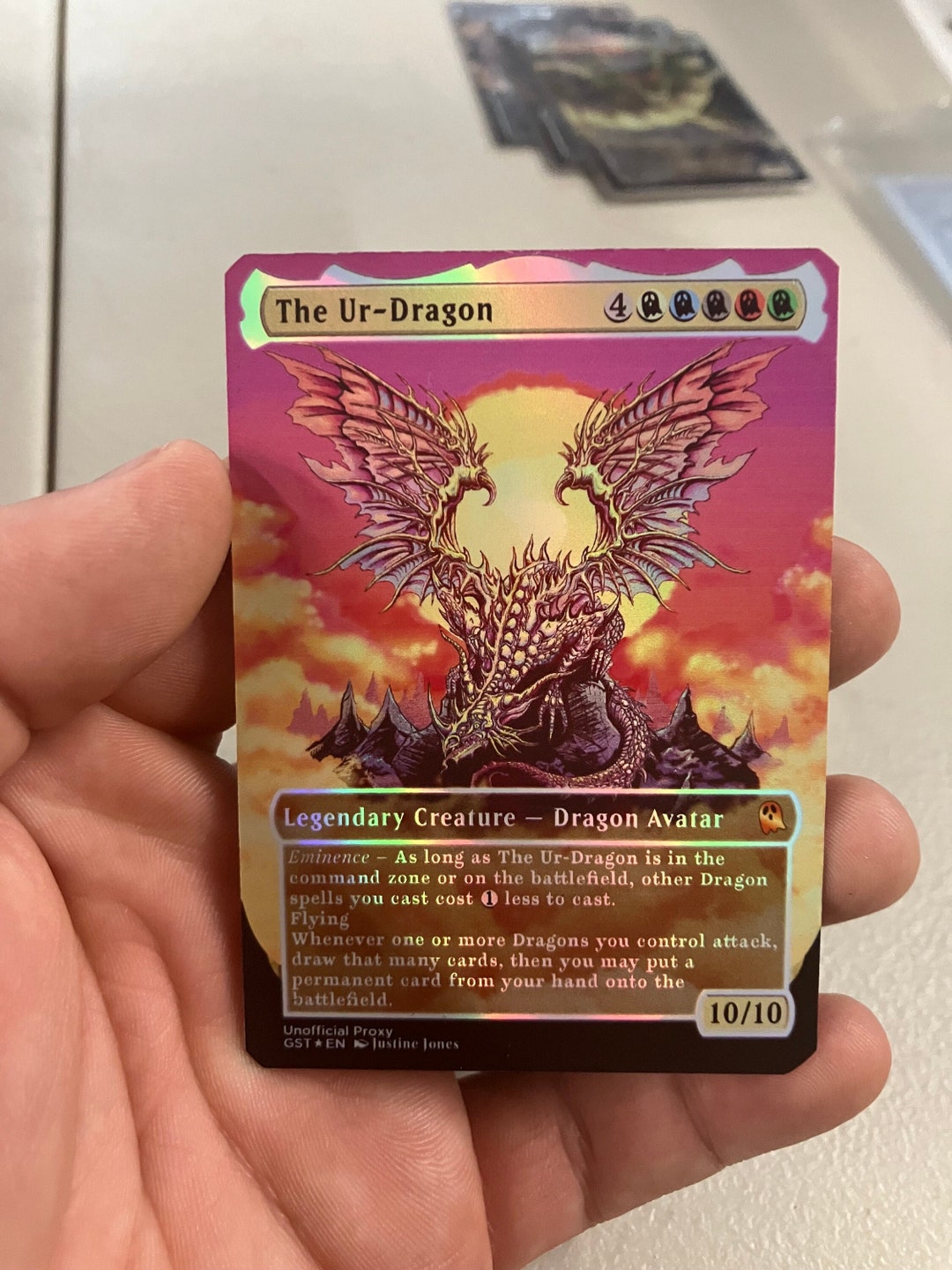 The Ur-dragon Foil Full Borderless Metal Proxy for Commander - Etsy